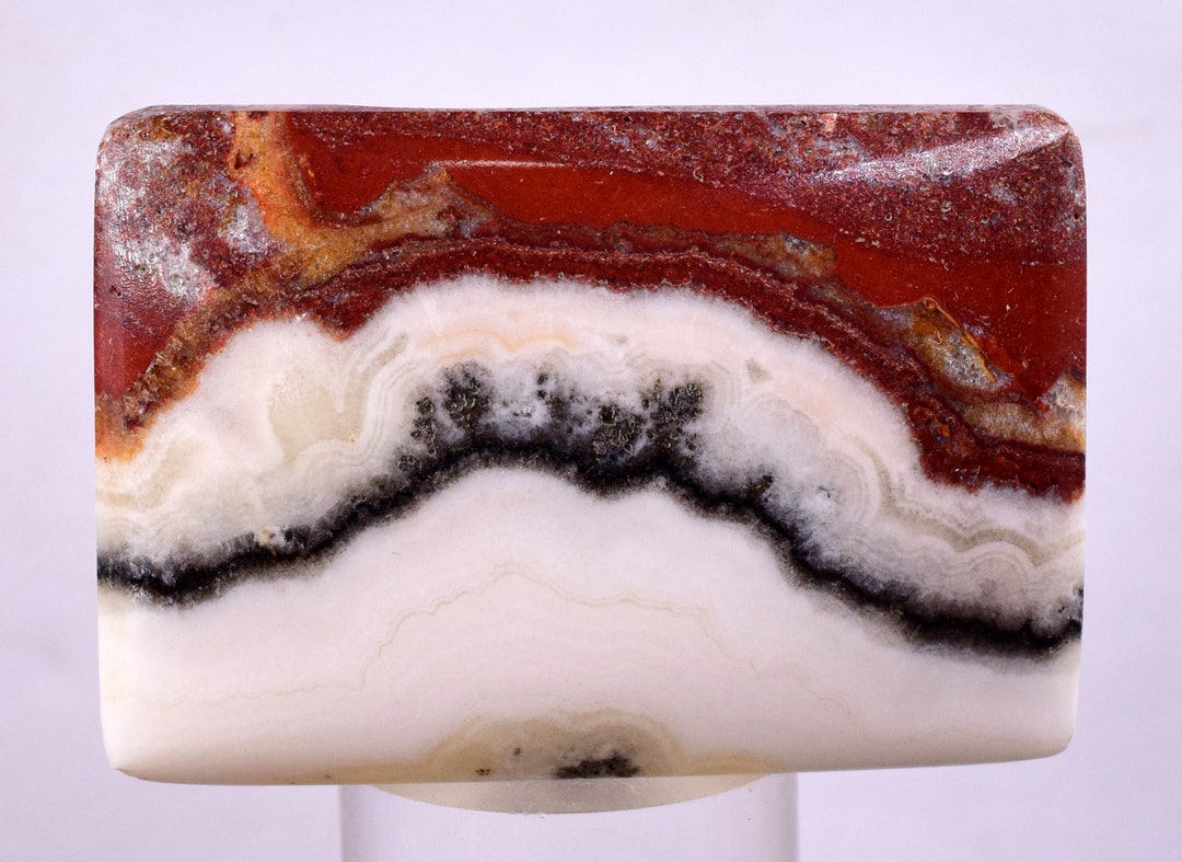 5.2cms GEM MACHU PICCHU Aragonite Cabochon Peru Calcite Copper ...