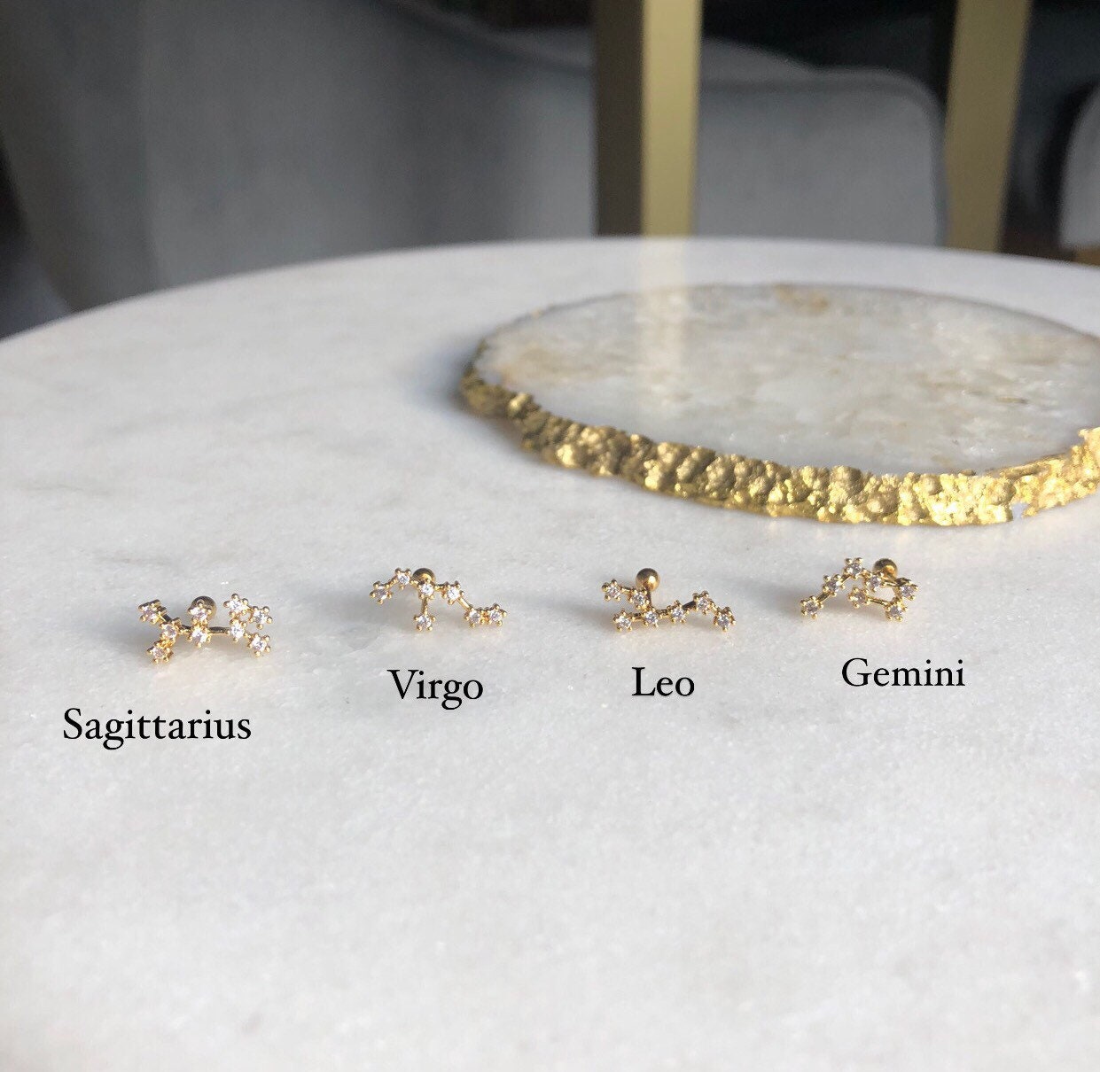 Gold Surgical Steel Star Sign Constellation Earring | Etsy UK