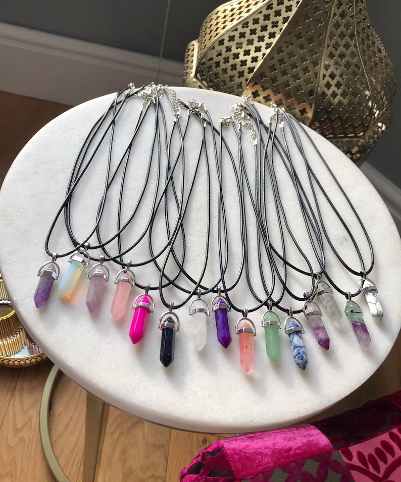 Crystal Point Pendant Necklace - Etsy UK