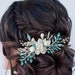 Turquoise Bridal Hair Comb With Turquoise Crystals and Flowers ...