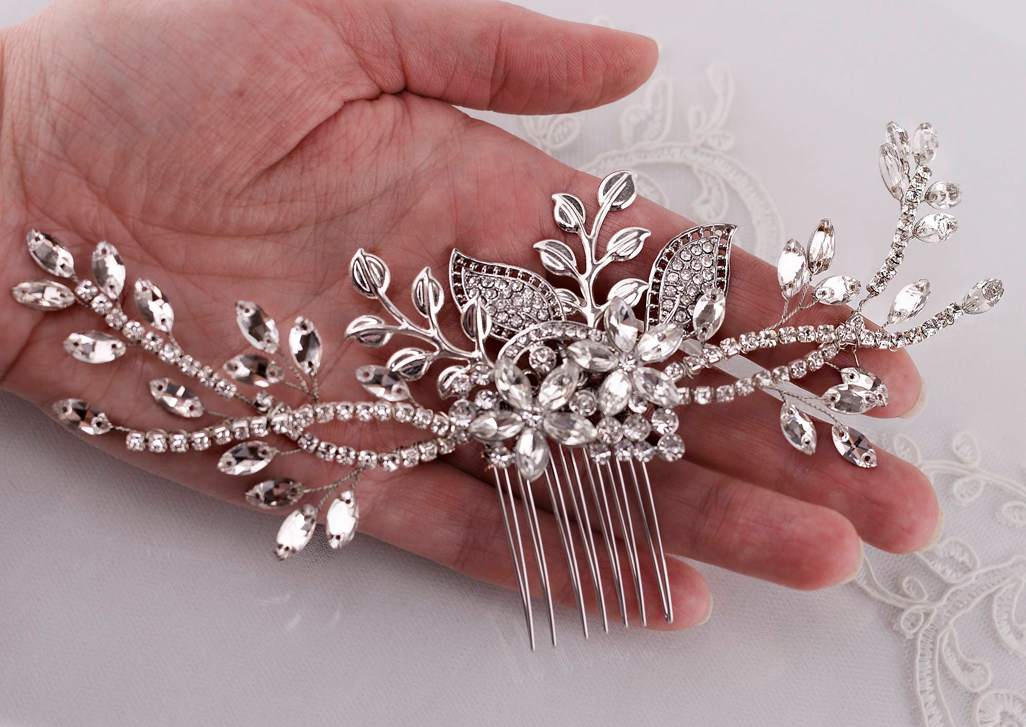 Crystal Hair Vine Bridal Hair Vine Wedding Hair Vine Long Hair Vine ...