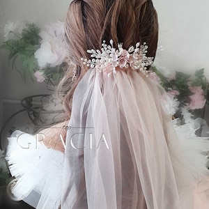 Bridal Veil Comb Wedding Veil Comb Wedding Veil and Headpiece Soft ...