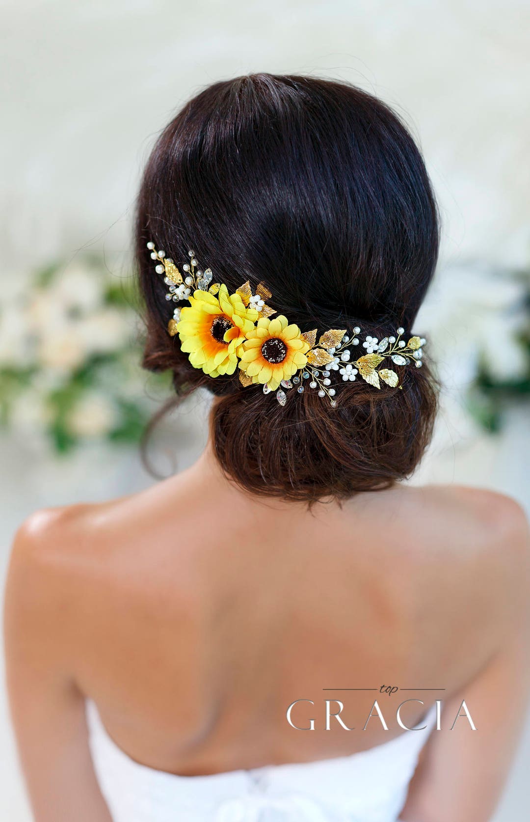 Sunflower Bridal Headpiece Sunflower Hair Comb Sunflower Headband ...