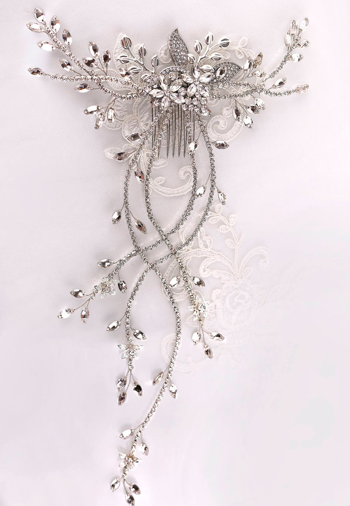 Crystal Hair Vine Bridal Hair Vine Wedding Hair Vine Long Hair Etsy Uk