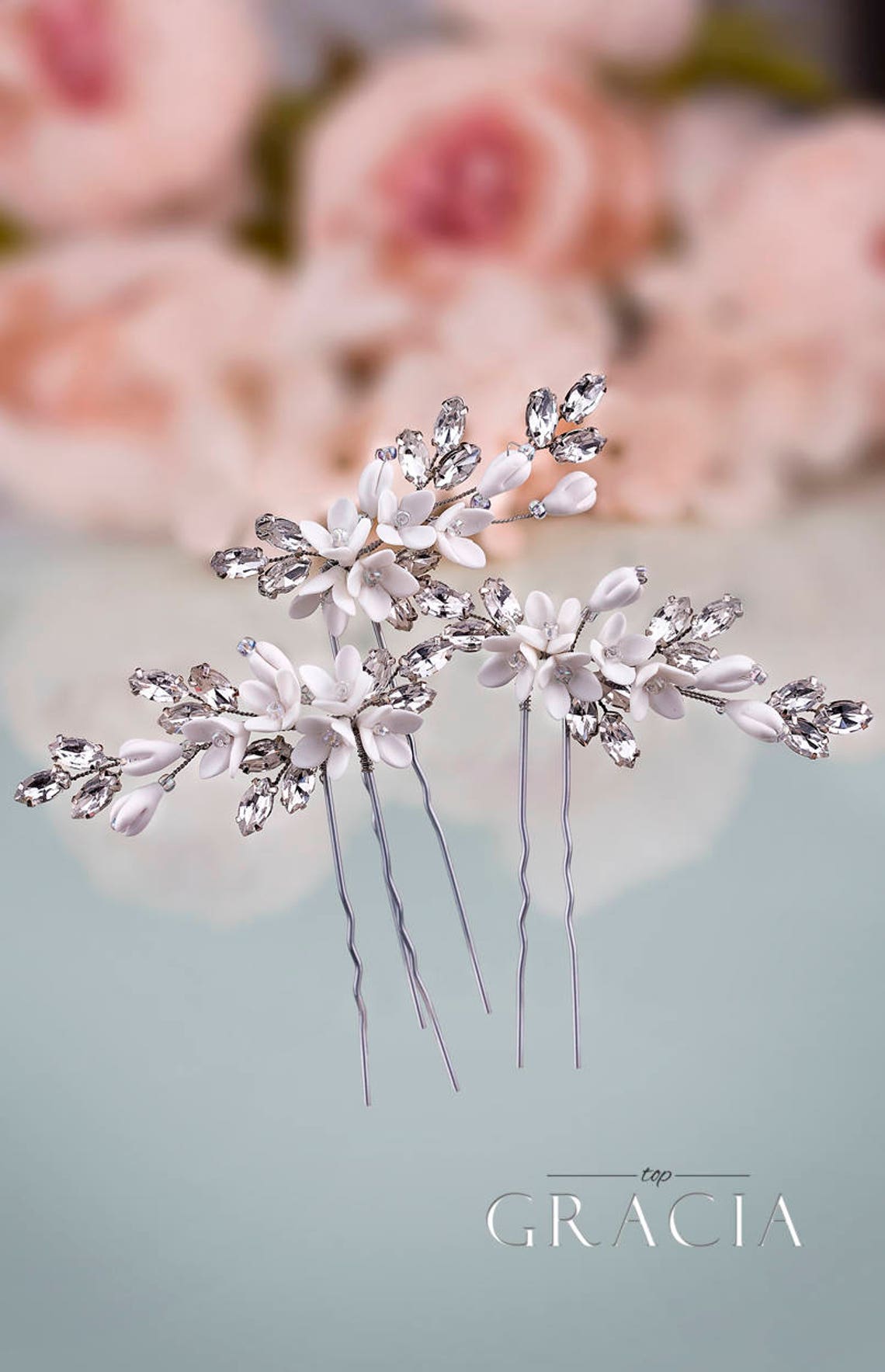 Ivory Bridal Hair Pins White Bridal Flower Hair Pins Ivory - Etsy