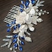 Blue Bridal Hair Comb Something Blue Hair Comb Sapphire Blue - Etsy