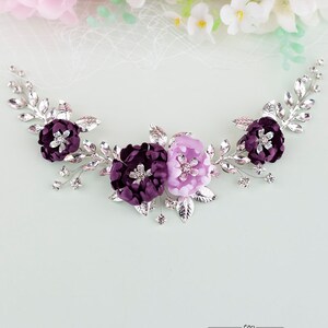 Purple Bridal Hair Comb With Crystals and Violet Flowers Purple Lilac ...