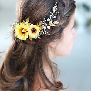 Sunflower Bridal Headpiece Sunflower Hair Comb Sunflower Headband ...