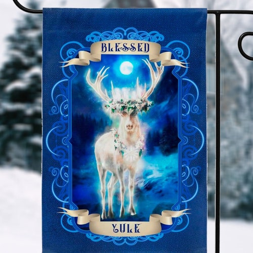 Festive Yule Garden Flag Winter Solstice Yule Decor Witch - Etsy