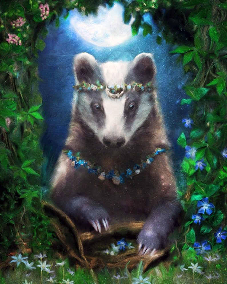 Fantasy Badger Art Canvas Art Spirit Animal Animal Totem - Etsy
