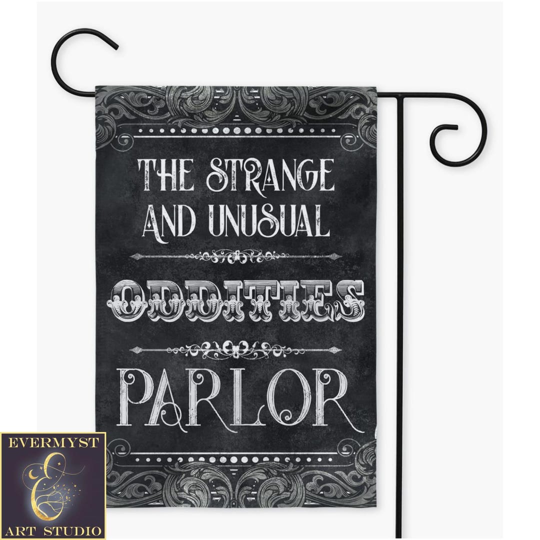Oddities Parlor Garden Yard Flag Sign Gothic Victorian Macabre Banner ...