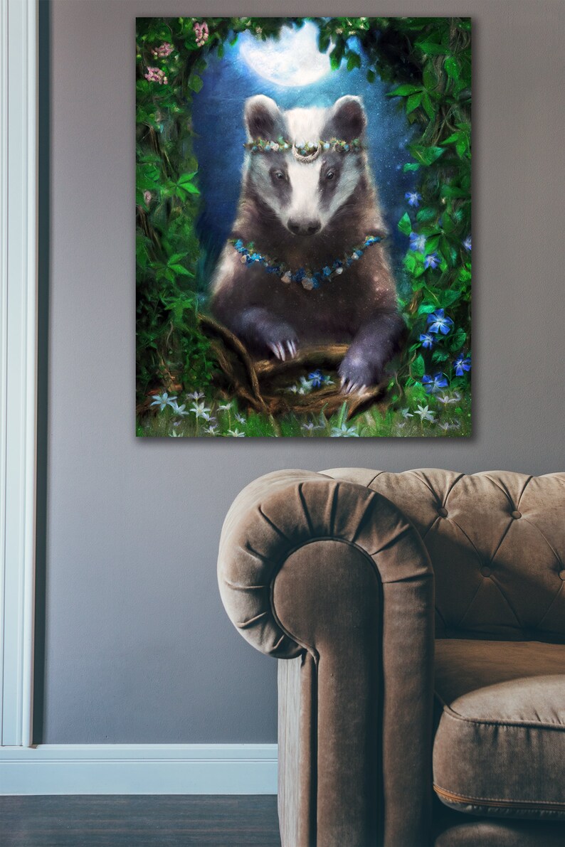 Fantasy Badger Art Canvas Art Spirit Animal Animal Totem - Etsy