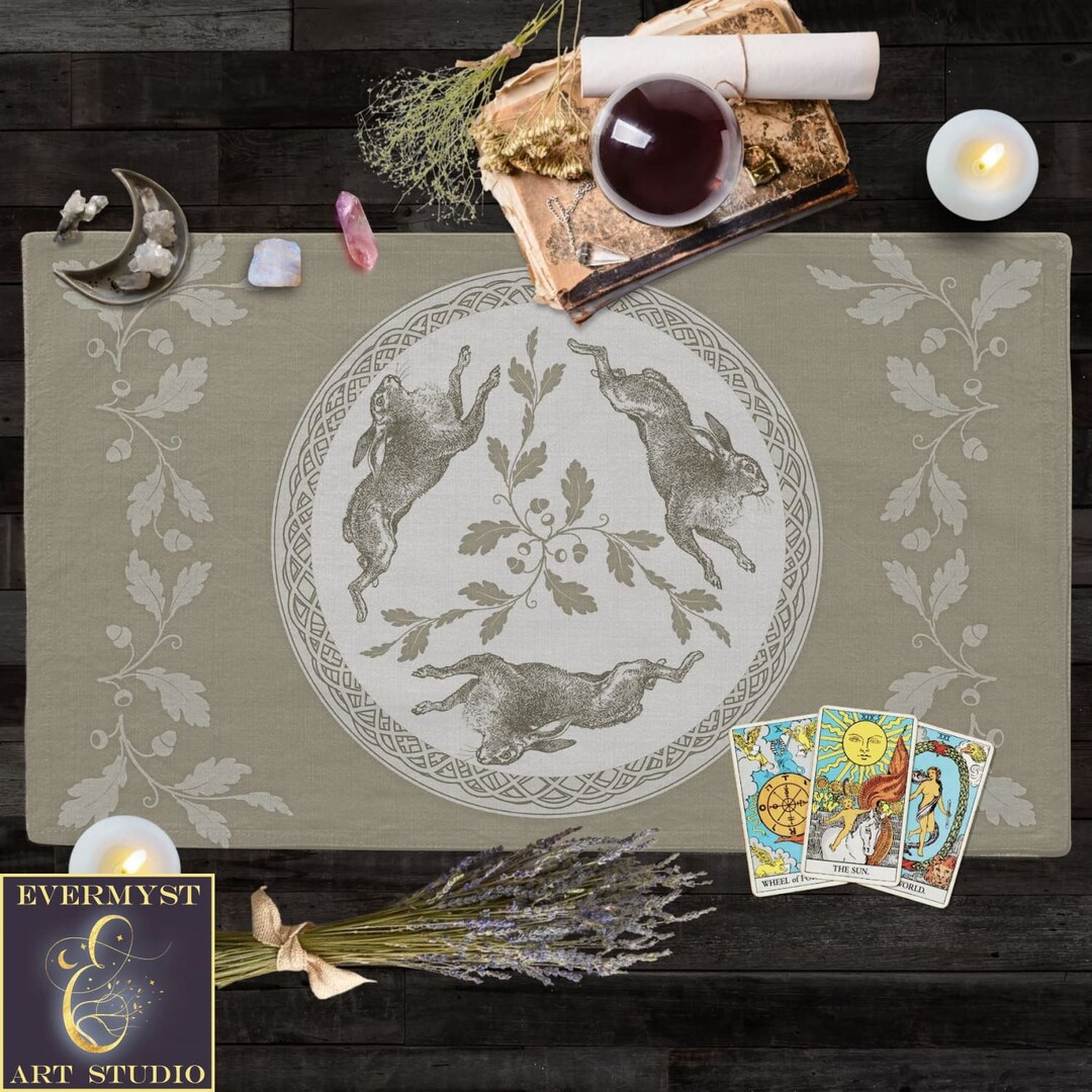 Celtic Hare Altar Cloth Rabbit Altar Decor Celtic Witch Pagan Decor - Etsy
