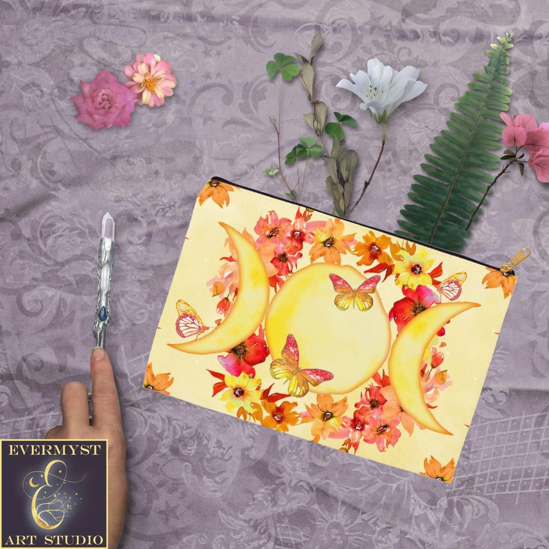 Tarot Pouch, Summer Sun Triple Moon Litha Solstice Accessory Pouches ...
