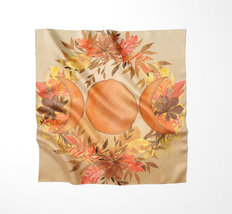 Altar Cloth Tarot Cloth Triple Moon Altar Cloth Mabon Altar - Etsy