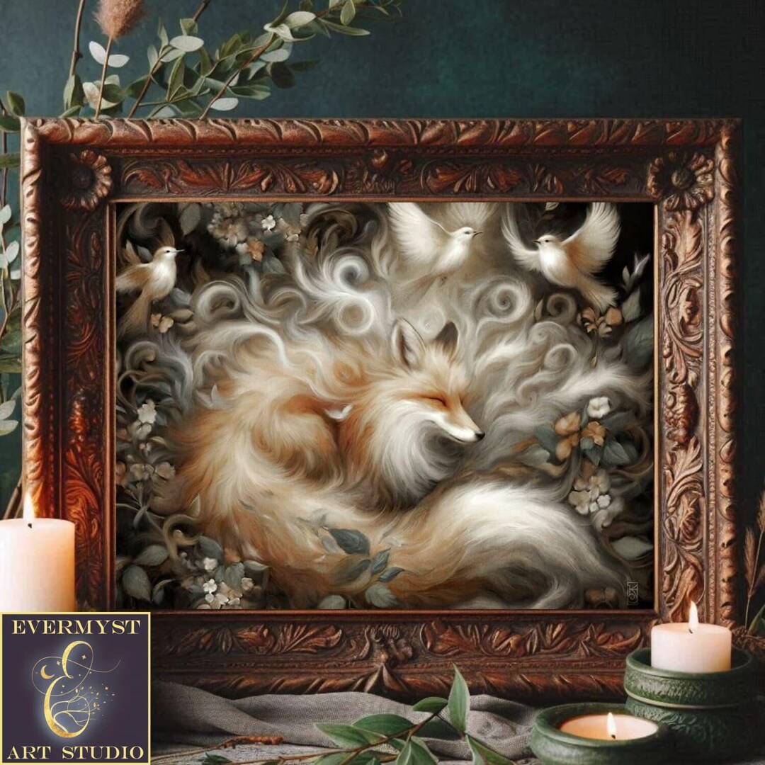 Fox Art Print - Mythic Fantasy Canvas - Dreamy Renaissance Inspired ...