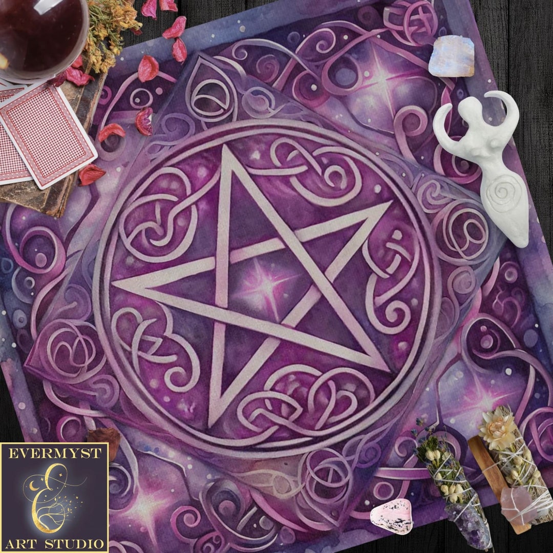 Altar Cloth, Tarot Cloth, Element of Spirit Pentacle Wicca Pagan Witch ...