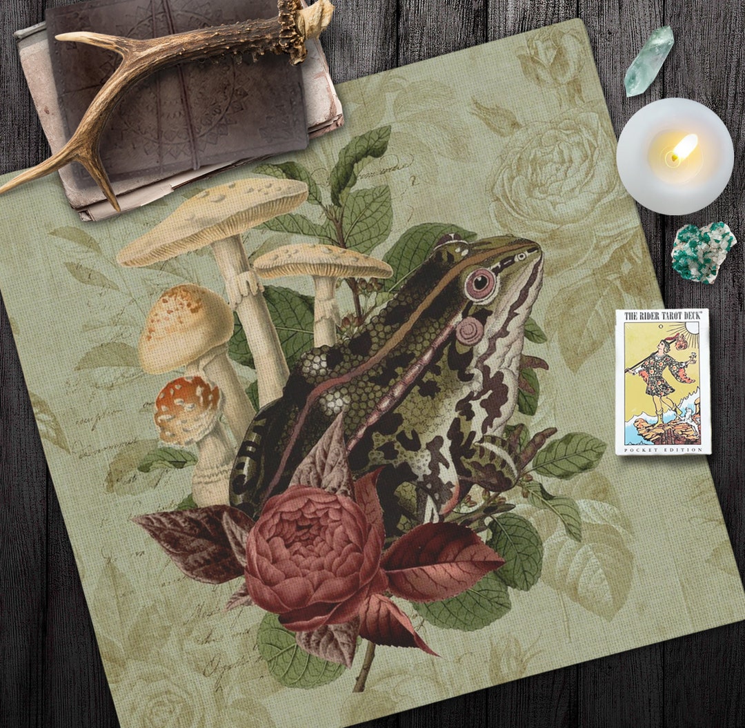 Altar Cloth Tarot Cloth Cottagecore Vintage Toad Frog Altar - Etsy