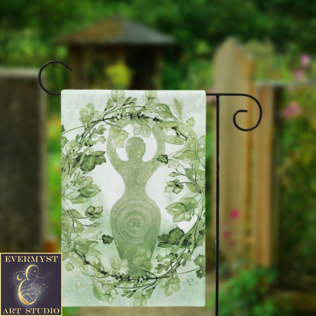 Green Wreath Goddess Wicca Garden Flag Litha Summer Pagan Yard Banner ...