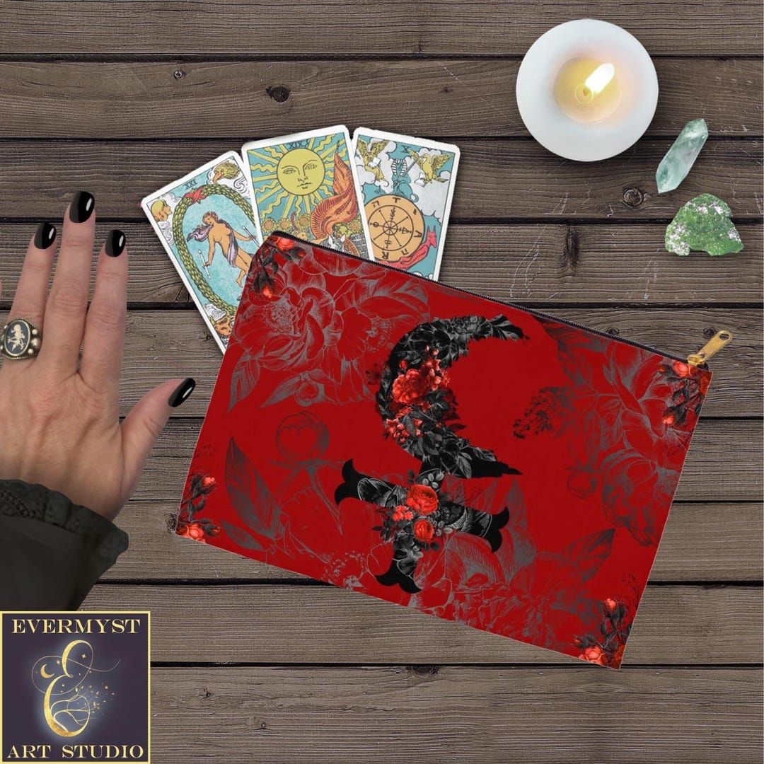 Tarot Pouch, Lilith Goddess Symbol Accessory Pouches Vintage Design ...
