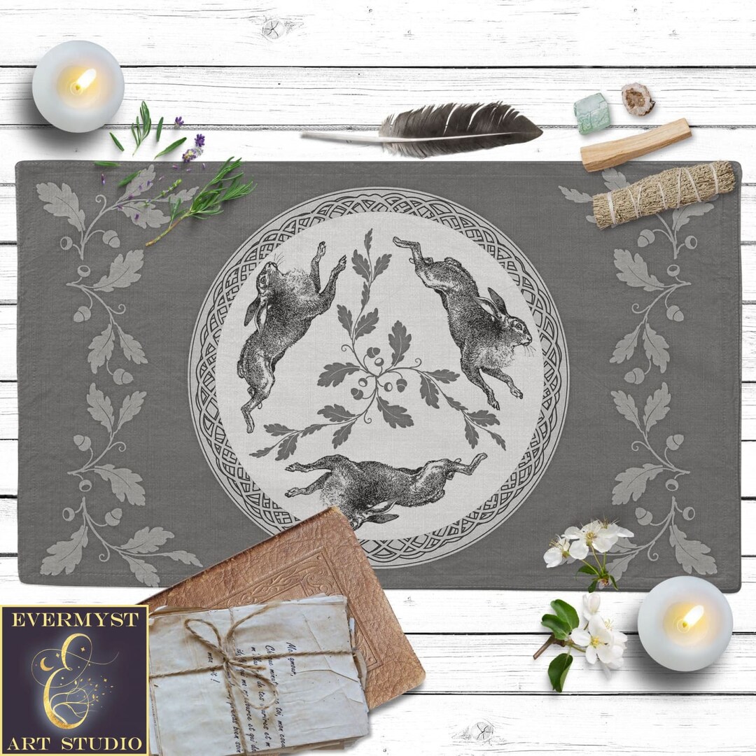 Celtic Hare Altar Cloth Rabbit Altar Decor Celtic Witch Pagan Decor - Etsy