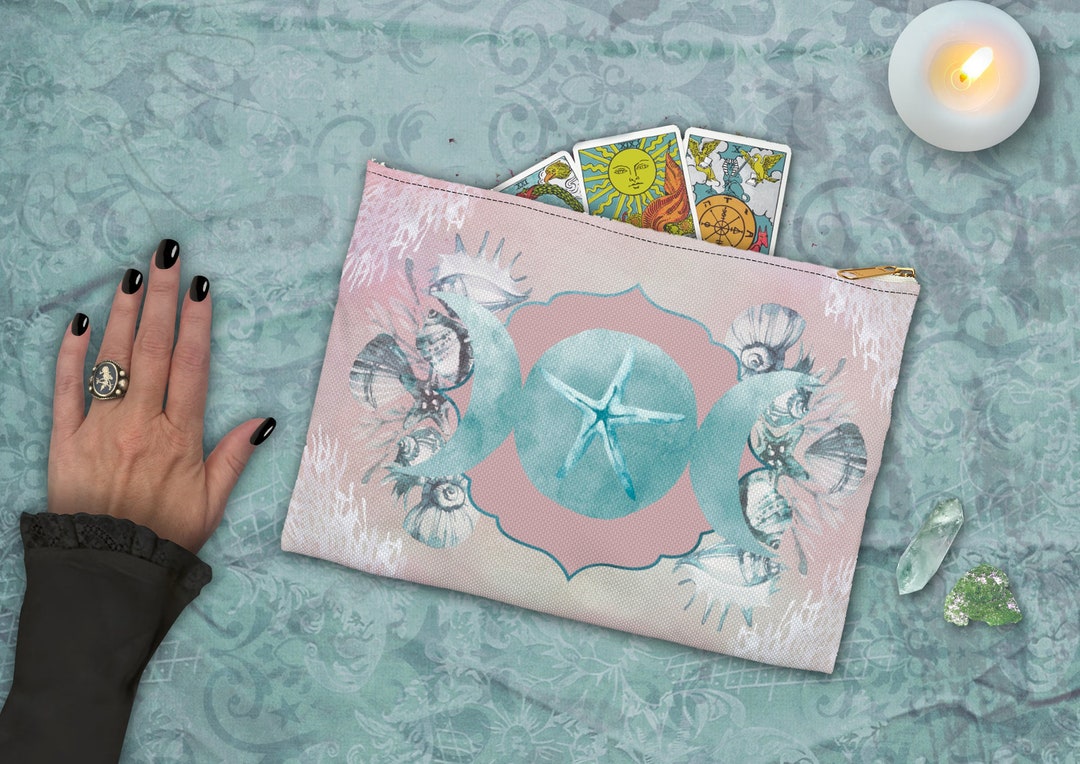 Tarot Pouch, Water Witch Sea Triple Moon Goddess Accessory Zippered ...