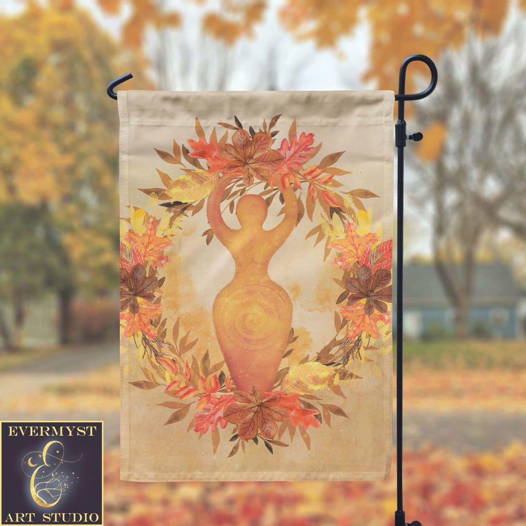 Pagan Goddess Garden Yard Flag Sign Banner Fall Autumn Samhain Wicca ...