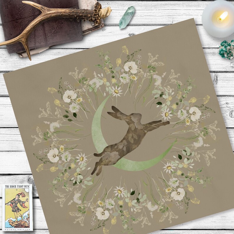Altar Cloth Cottage Spring Hare Moon Ostara Spring Equinox - Etsy