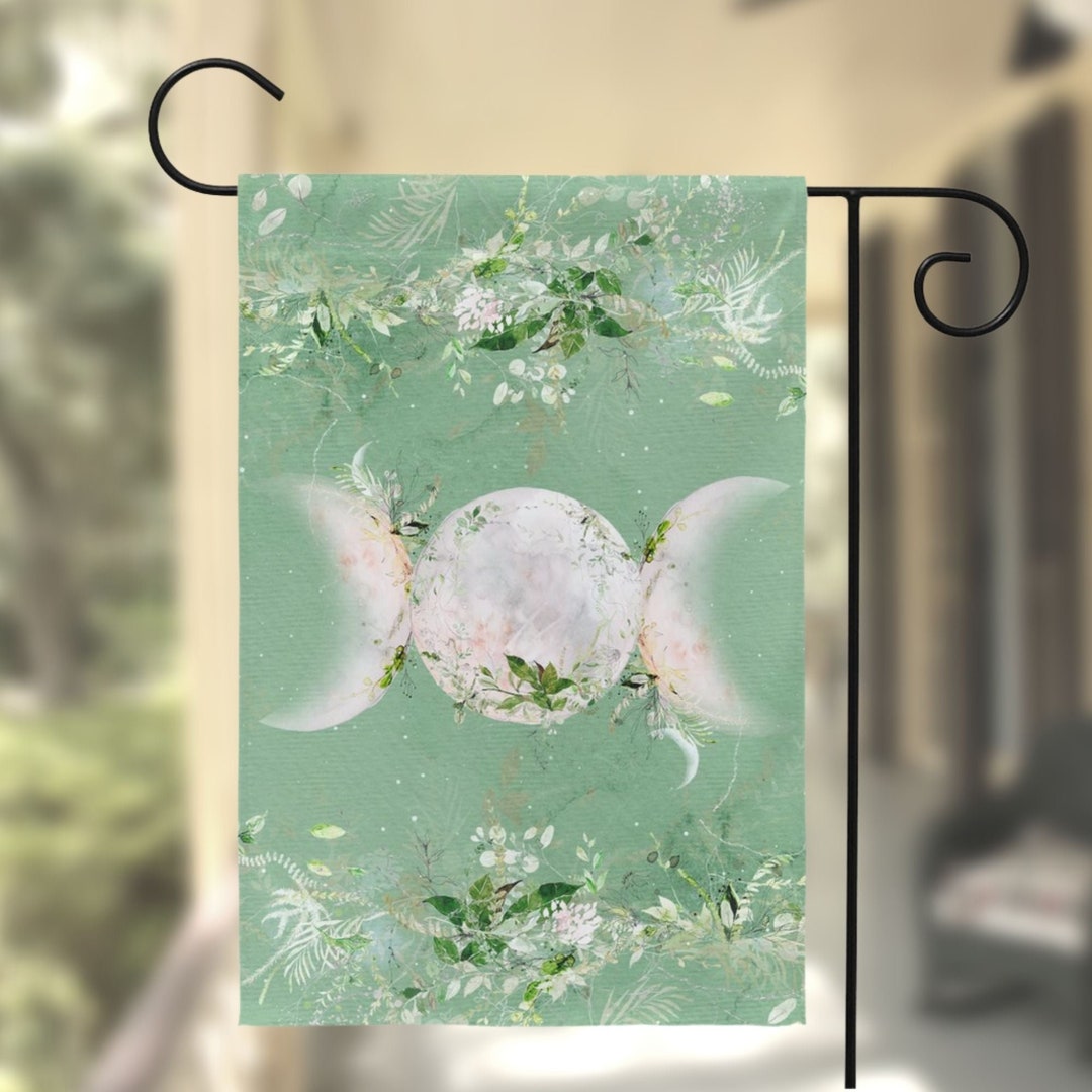 Spring Green Triple Moon Garden Flag Wicca Imbolc Enchanted - Etsy