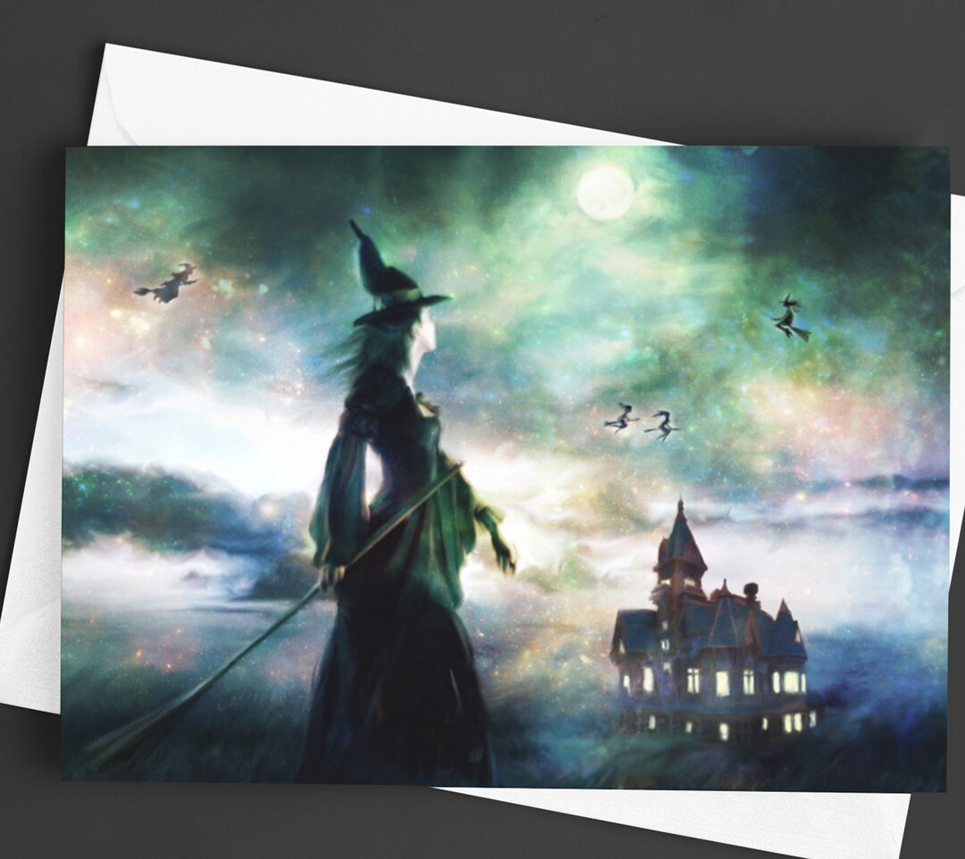 Witch Greeting Card Halloween Witchy Gothic Samhain Blank - Etsy