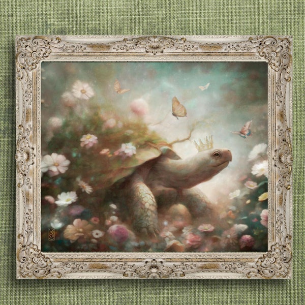 Turtle Whimsical Painting - Etsy
