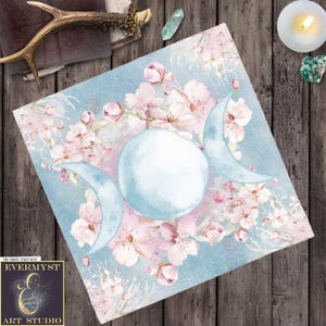 Altar Cloth, Tarot Cloth, Spring Blossom Moon Altar Cloth, Beltane ...