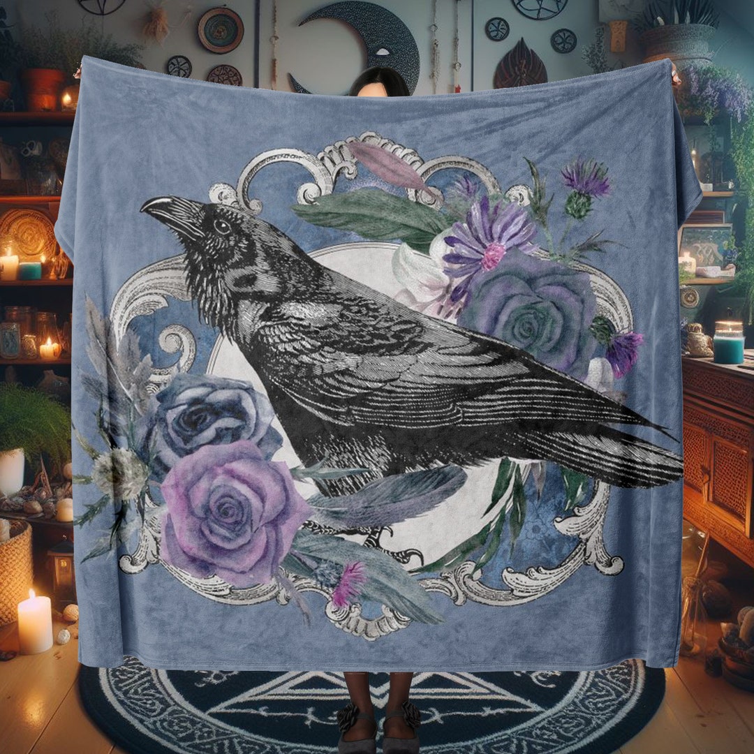 Throw Blanket, Raven Blanket, Mythology Fantasy Morrigan Decor Blanket ...