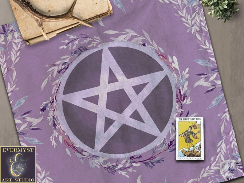 Cotton Pentacle Altar Cloth for Tarot | Pagan Protection Decorative ...