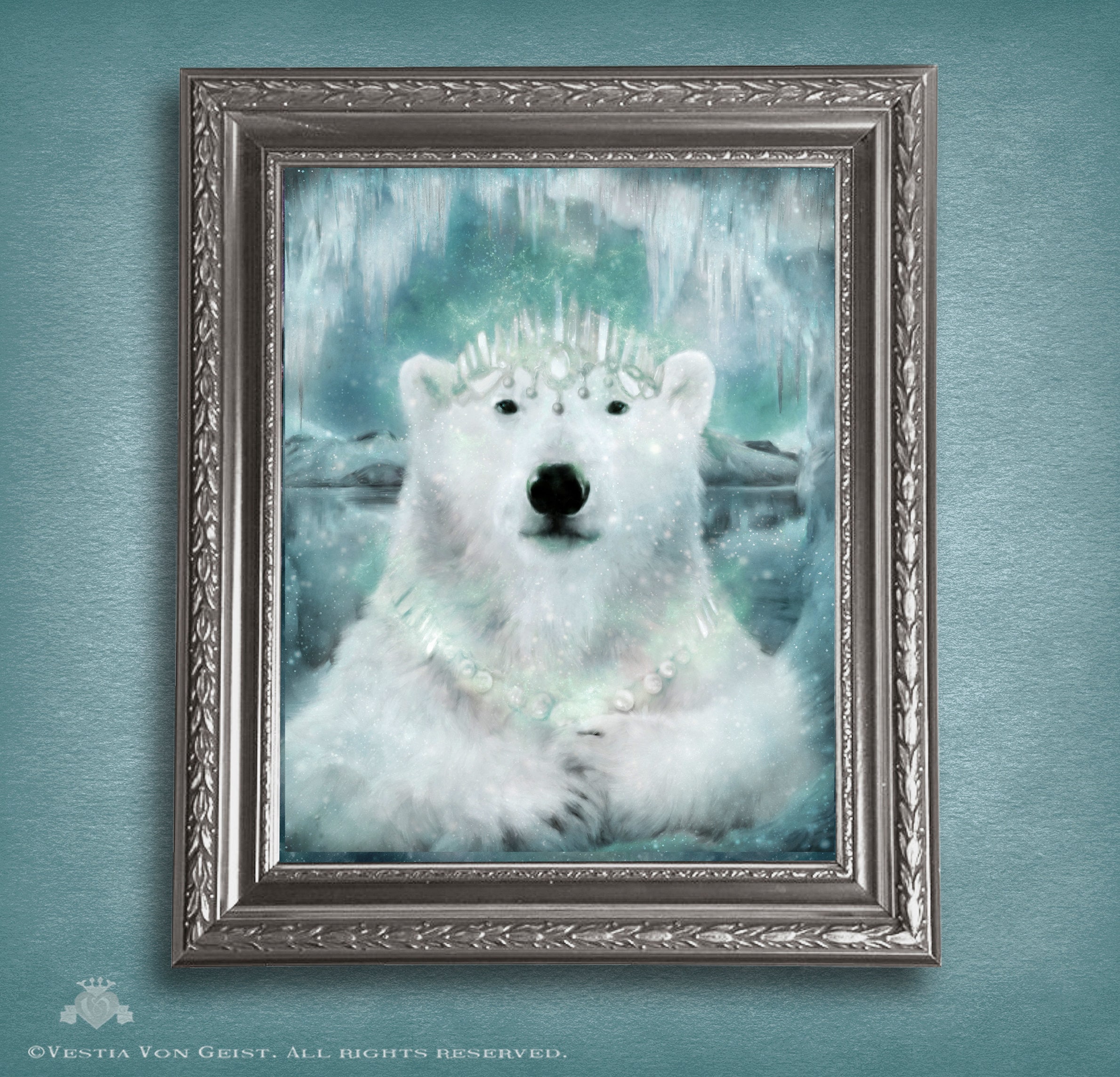 Polar Bear Art Print Polar Bear Painting Fantasy Winter Art | Etsy