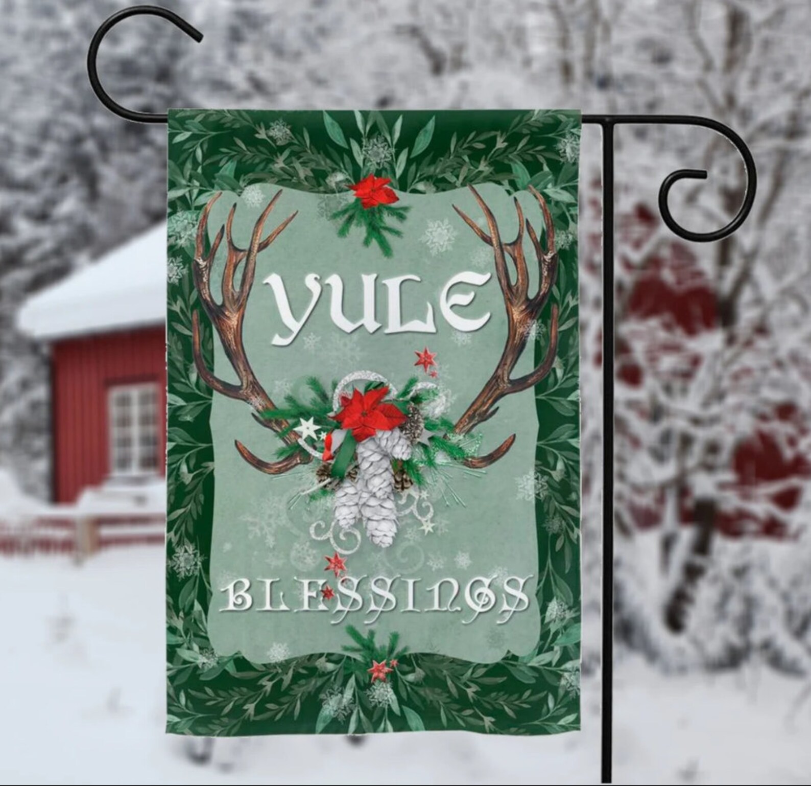 Festive Yule Garden Flag Winter Solstice Yule Decor Witch - Etsy