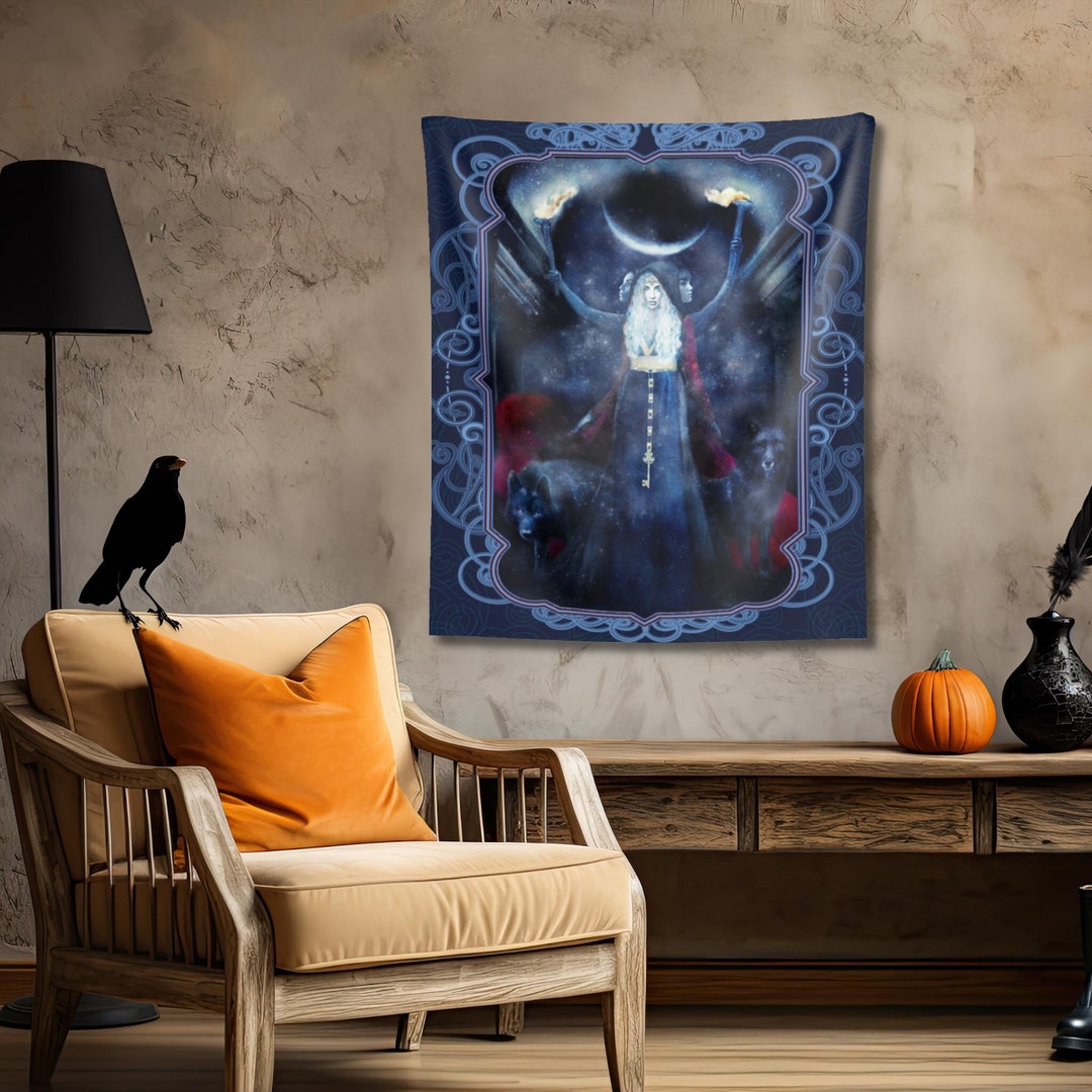 Hecate Goddess Wall Tapestry, Altar Cloth, Wicca Decor, Wicca Gift ...