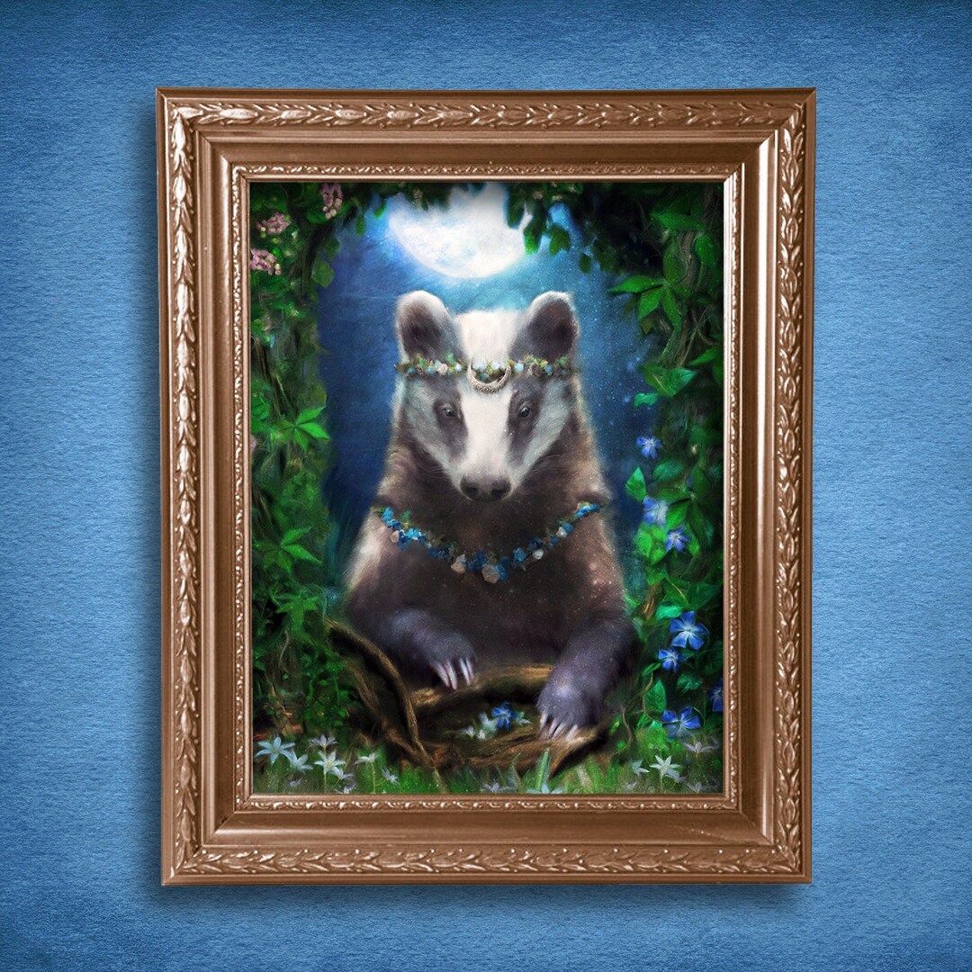 Fantasy Badger Art, Canvas Art, Spirit Animal, Animal Totem, Fantasy ...