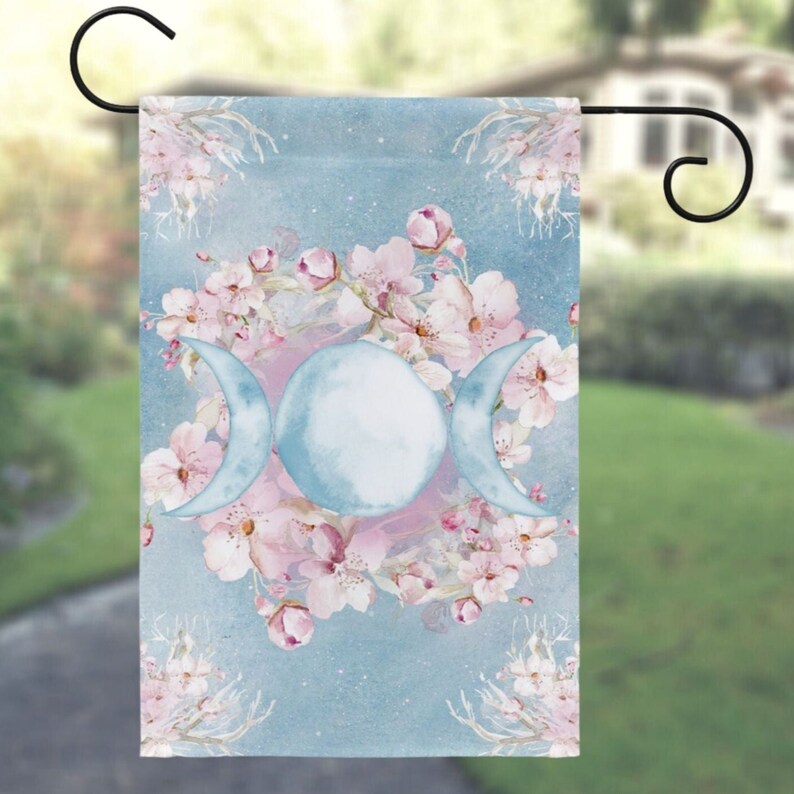 Spring Blossom Triple Moon Garden Yard Flag Witchy Wicca - Etsy
