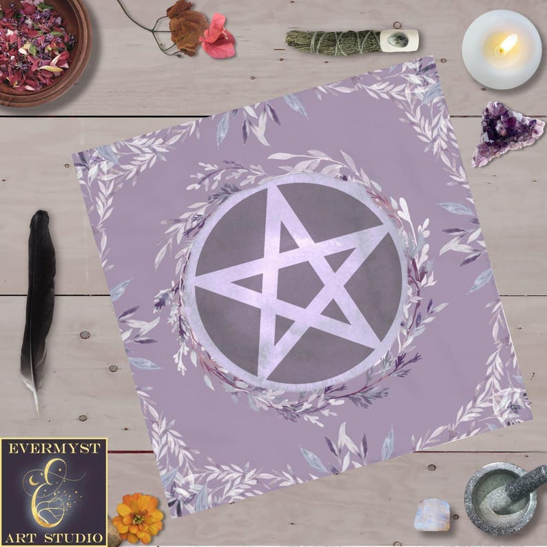 Cotton Pentacle Altar Cloth for Tarot | Pagan Protection Decorative ...