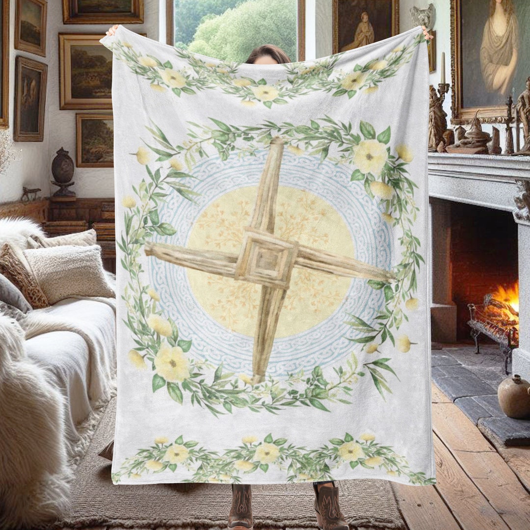 Throw Blanket, Brigid Cross Blanket, Bedroom Throw , Couch, Bedspread ...