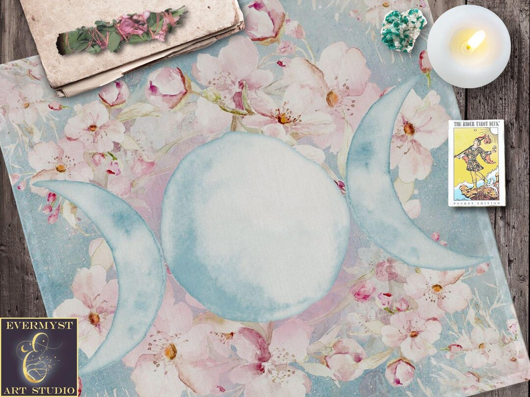 Altar Cloth, Tarot Cloth, Spring Blossom Moon Altar Cloth, Beltane ...