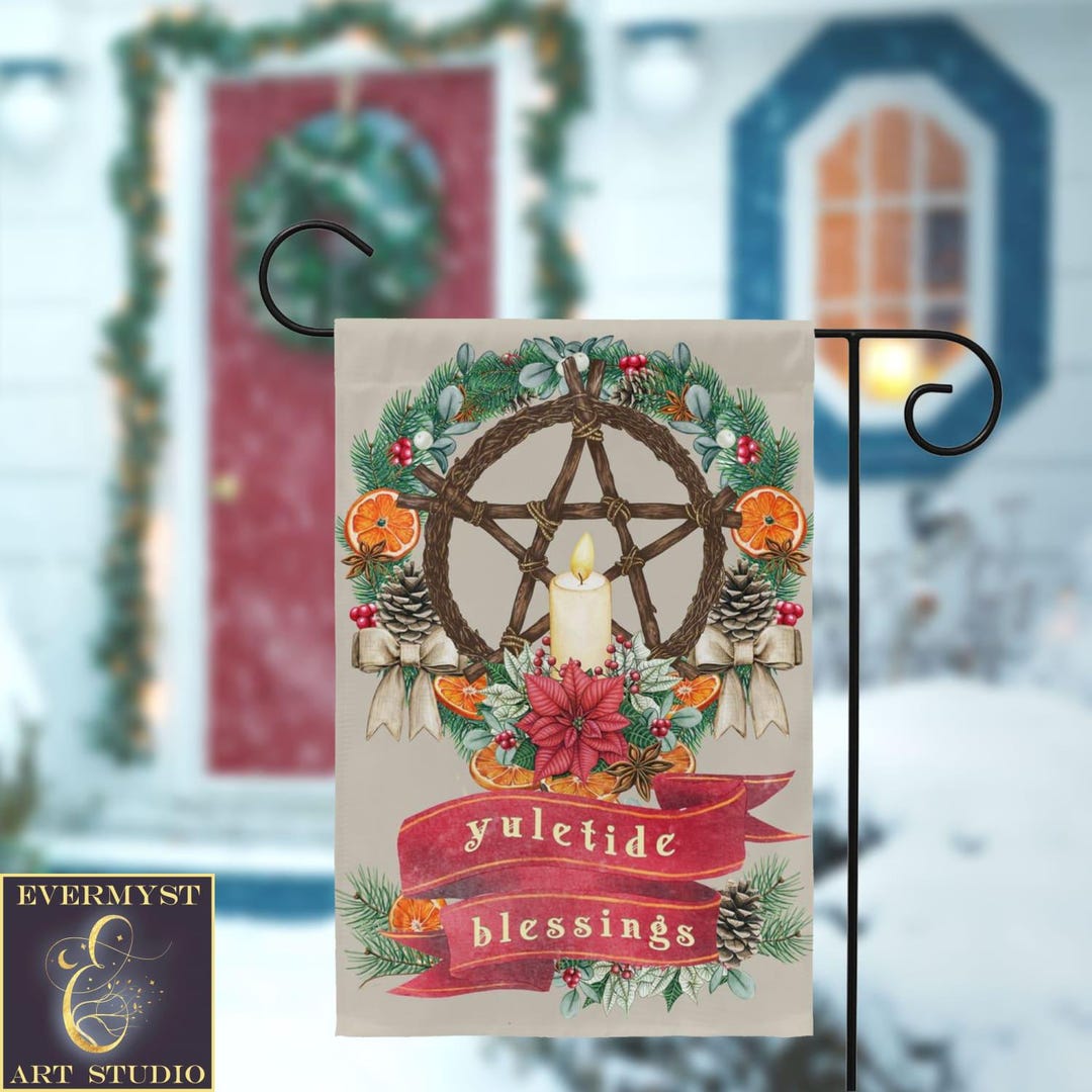 Yuletide Blessings Christmas Garden Flag Yard Banner Sign - Etsy