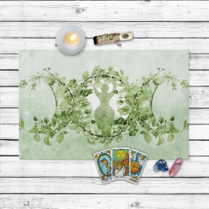 Green Goddess Altar Cloth, Tarot Cloth, Altar Cloth, Wicca Altar, Pagan ...