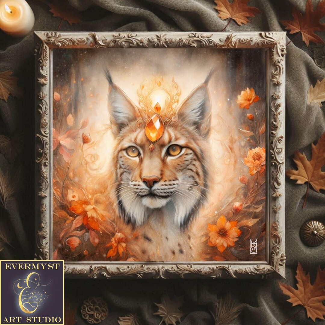 Enchanted Animal Art, Spirit Lynx Painting Art Print - Etsy