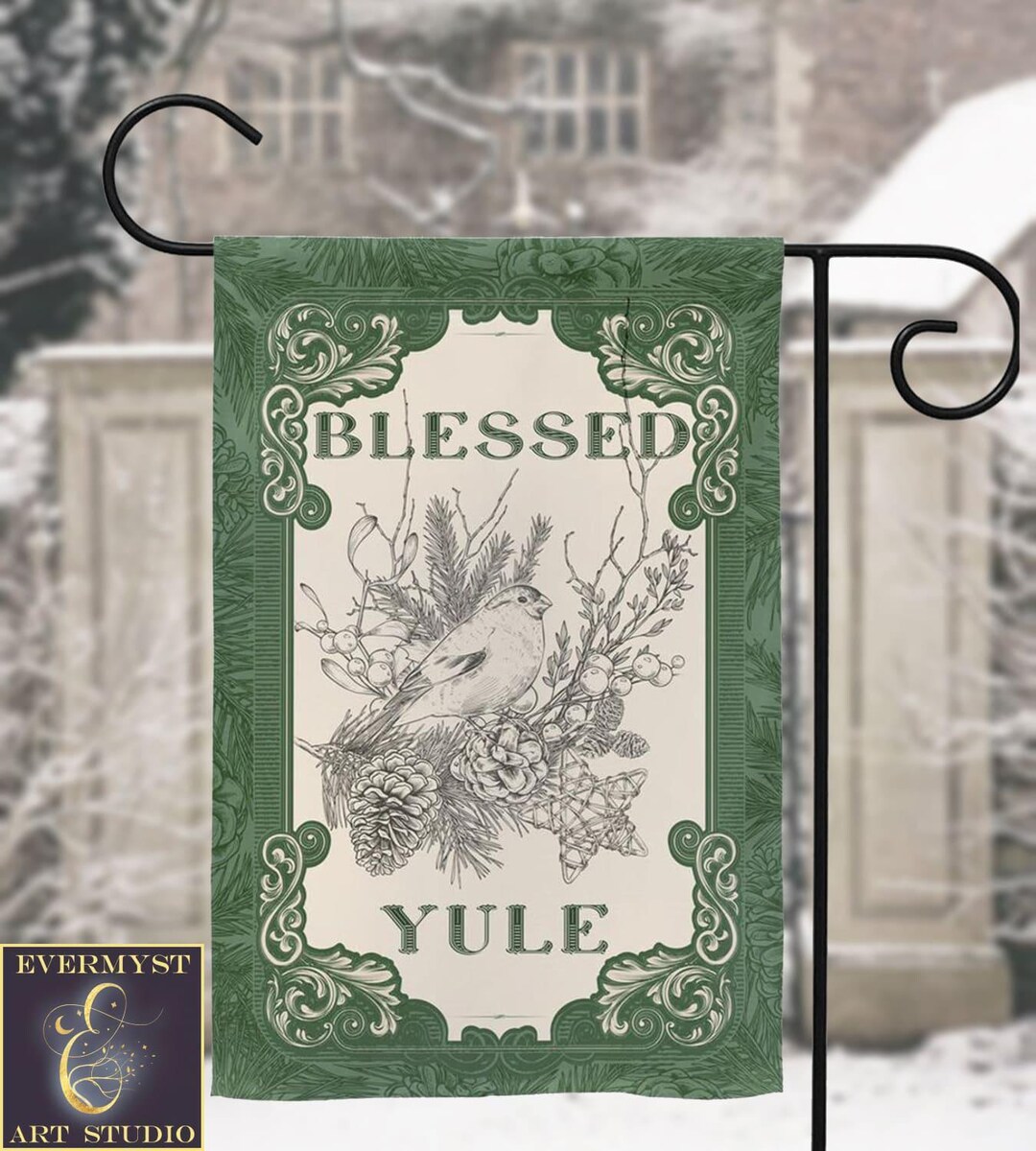 Yule Garden Flag: Nature Winter Forest Bird Yard Banner - Etsy