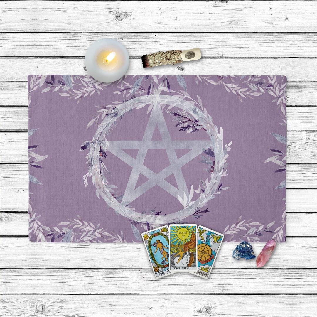 Floral Pentacle Witch Altar Cloth Purple Tarot Reading Mat - Etsy