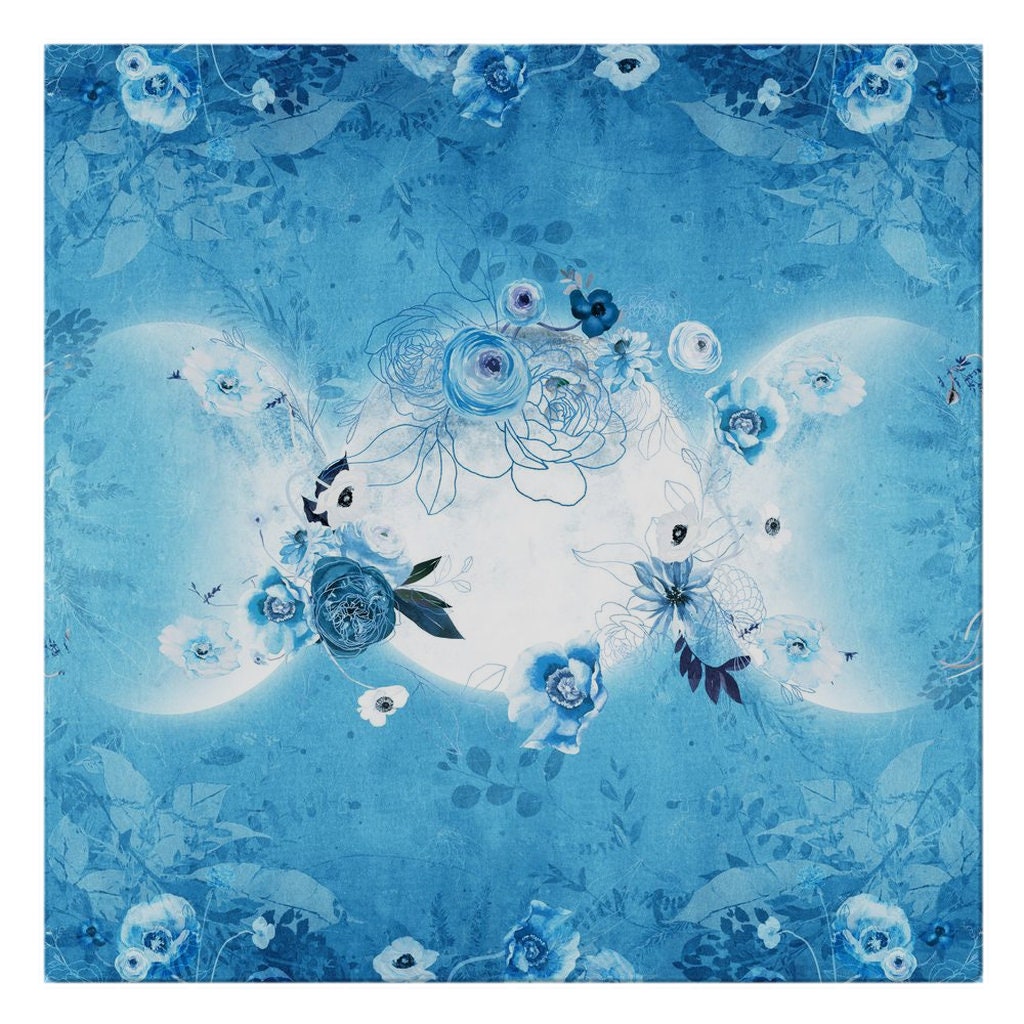 Altar Cloth Tarot Cloth Blue Moon Altar Cloth Triple Moon - Etsy