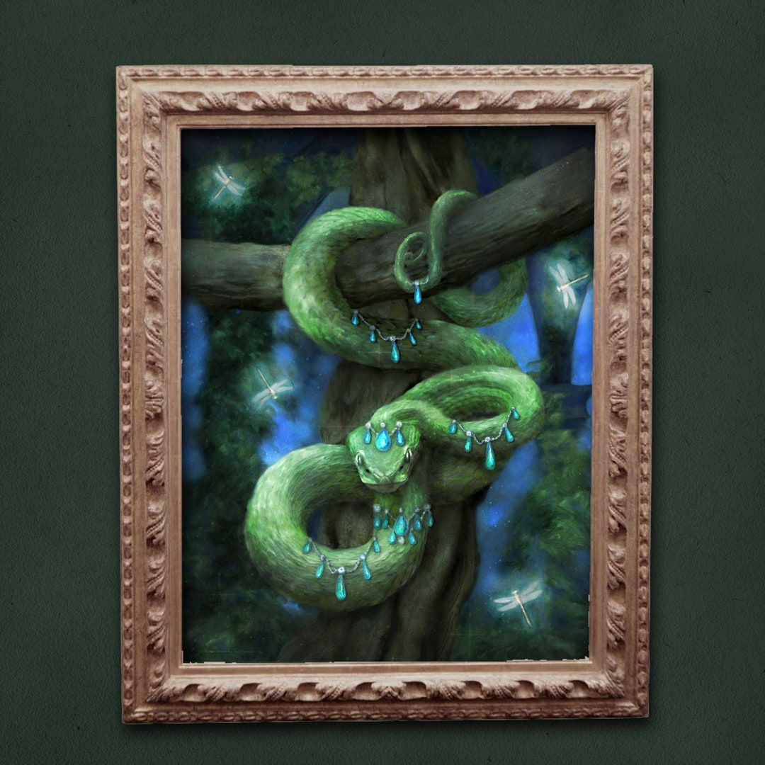 Snake Wall Art, Snake Totem Art, Snake Spirit Animal, Fantasy Snake Art ...