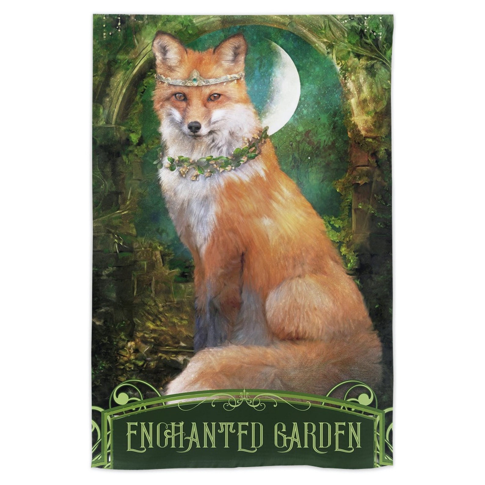 Enchanted Garden Flag With Fancy Mythic Fox Fantasy Fox - Etsy